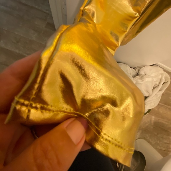 Ensnovo | Pants & Jumpsuits | 7s Retro Gold Metallic Discobody Suit ...